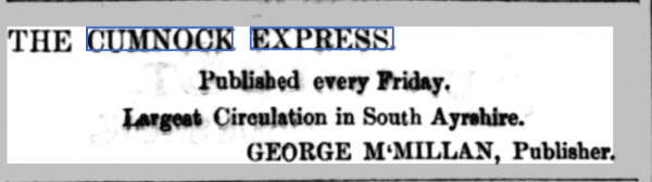 Publications – Newspapers – Cumnock History Group